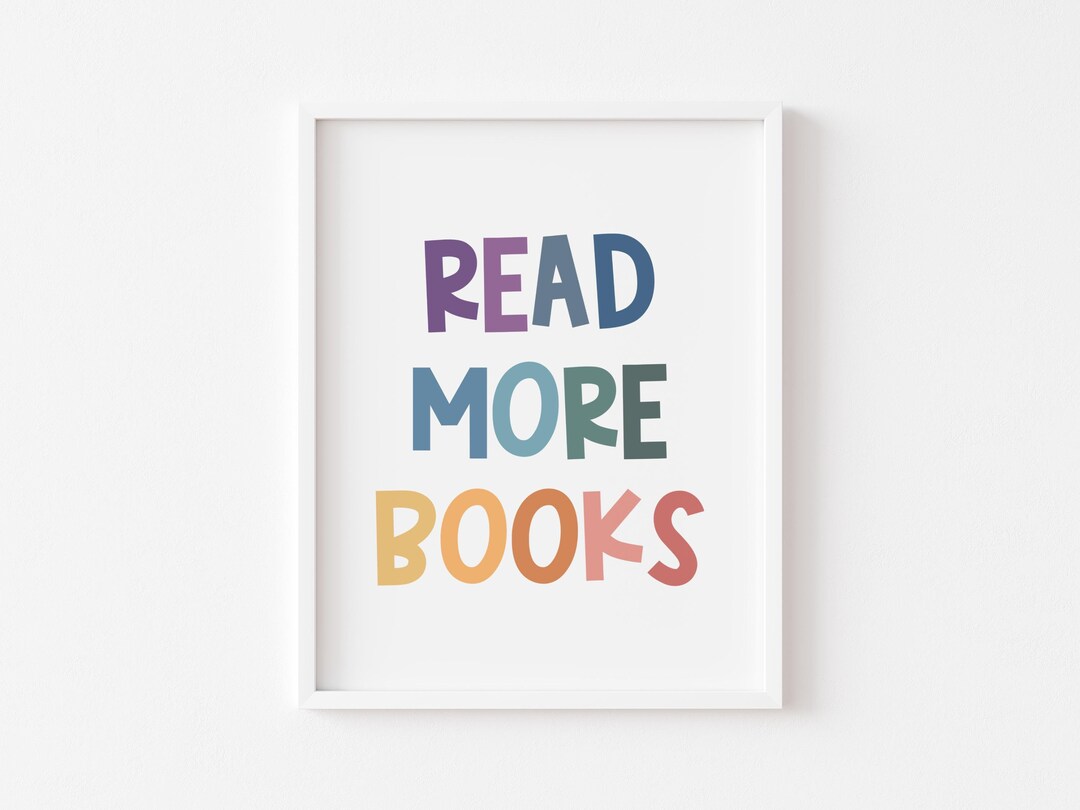 Read More Books, Reading Corner Print, Playroom Wall Decor, Homeschool ...