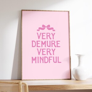 Very Demure Very Mindful Print, Trendy Wall Art, Preppy Girl Bedroom ...