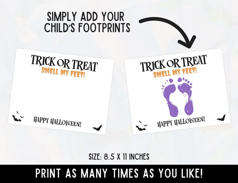 Halloween Handprint Art, Happy Halloween Footprint Craft, Trick or ...