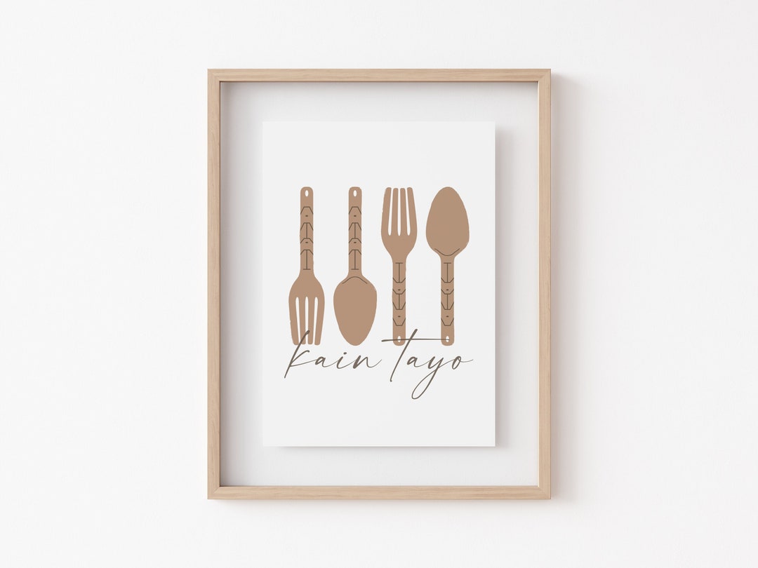 Kain Tayo Poster, Filipino Kitchen Decor, Pinoy Print, Tagalog Let's ...