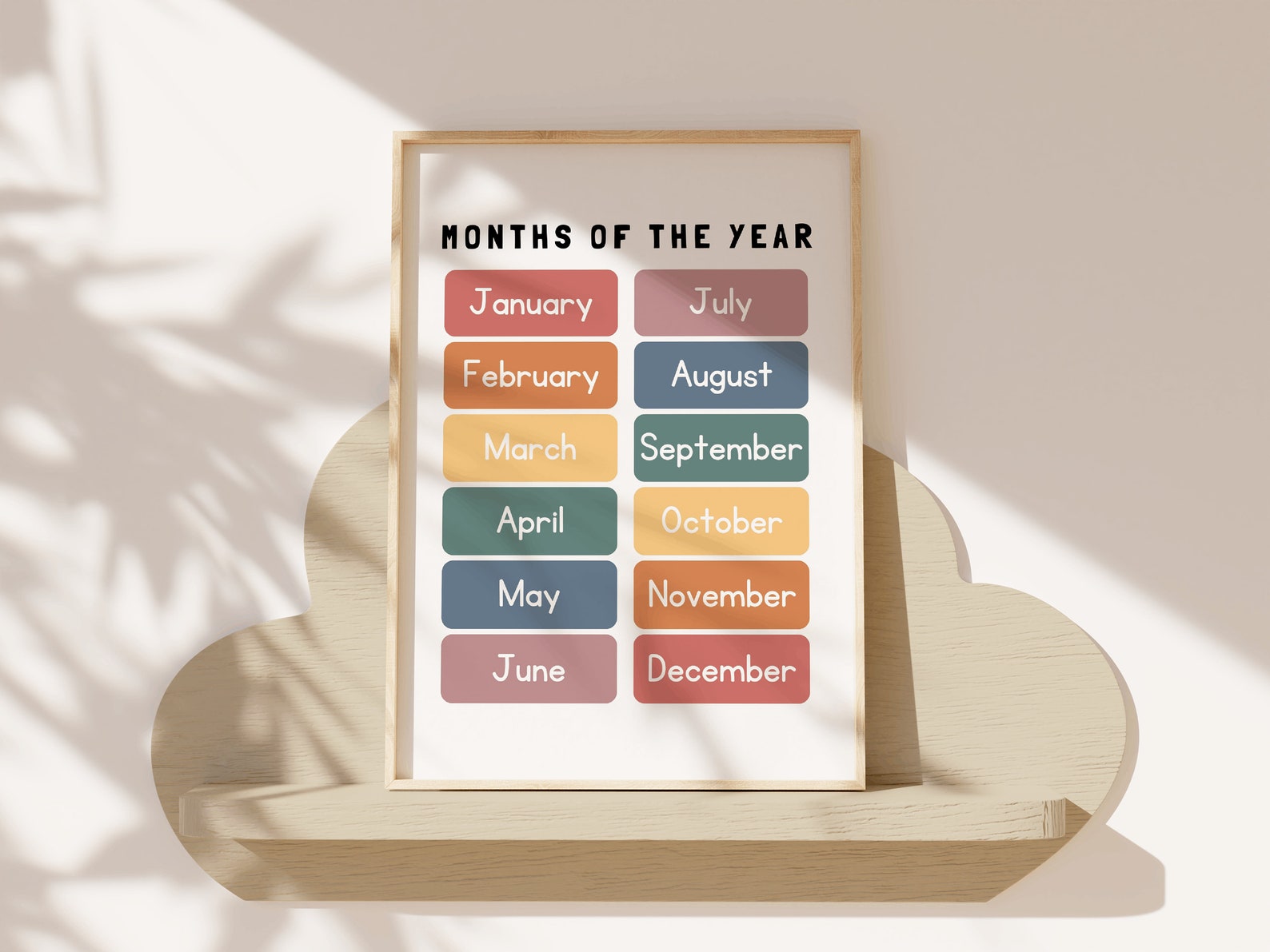 Months of the Year Printable, Educational Wall Art, Homeschool ...