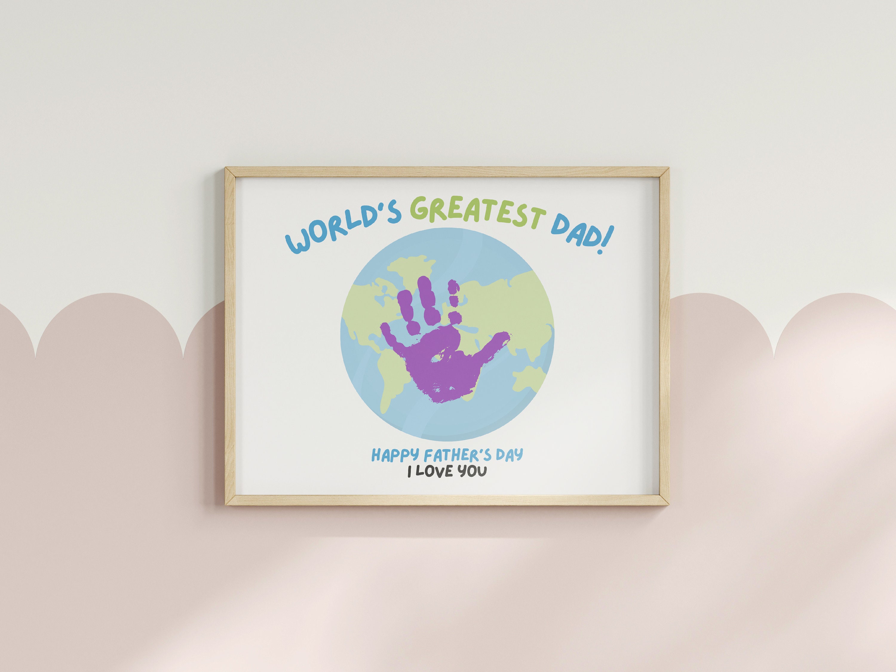 Father's Day Handprint Art, World's Greatest Dad, Gift for Dad ...