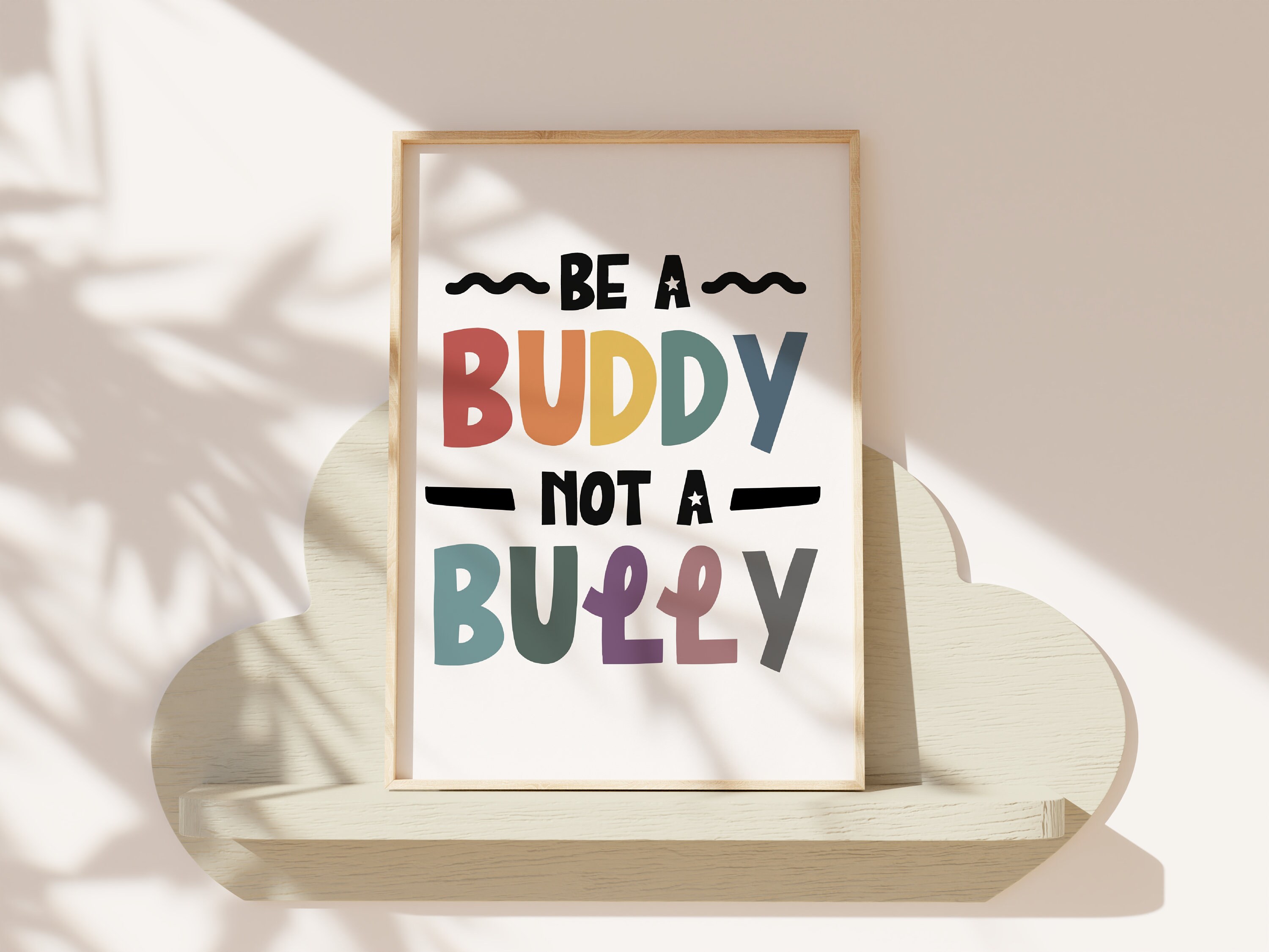Be A Buddy Not A Bully Printable Wall Art, Anti Bully Classroom Poster ...