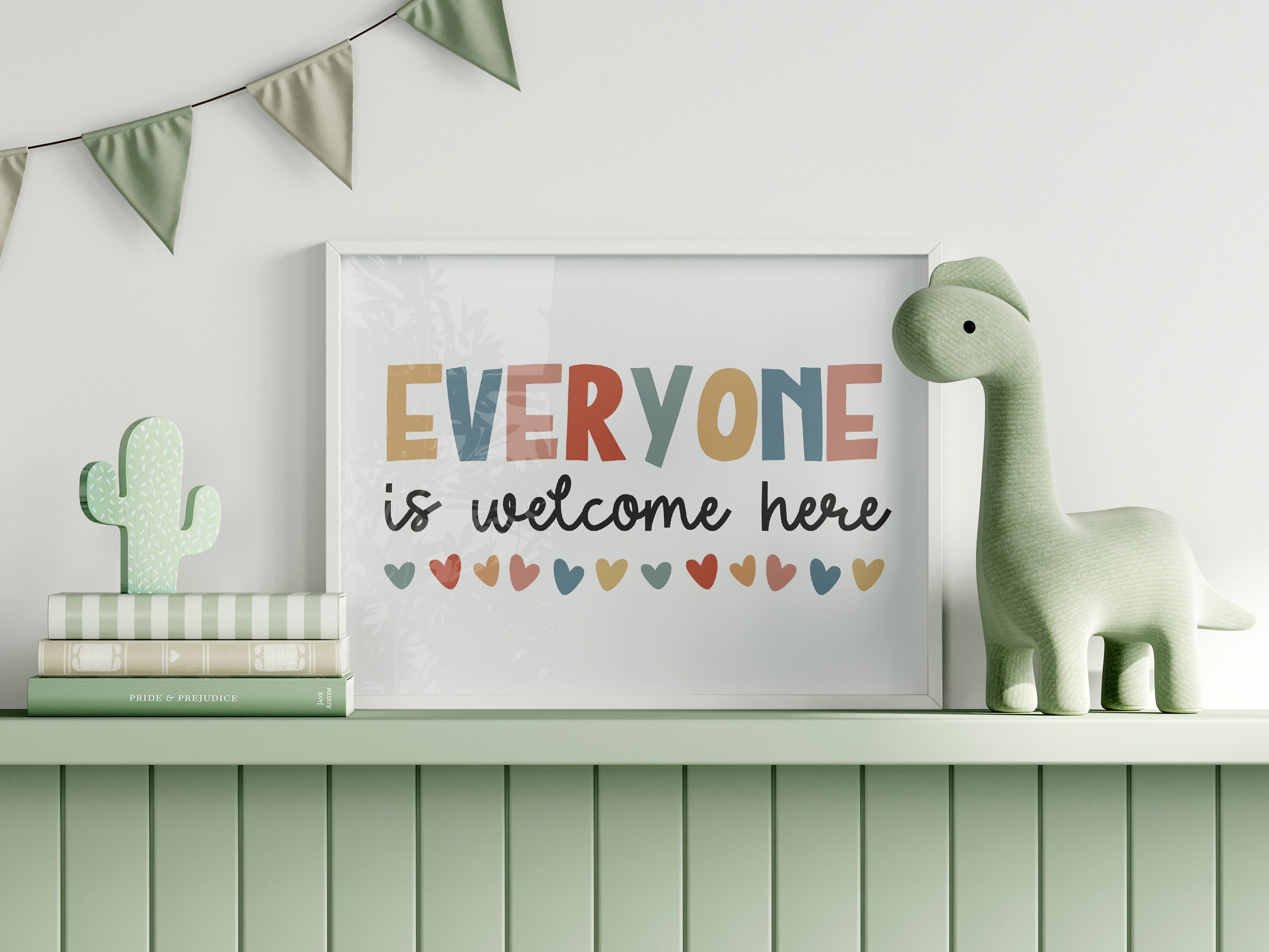 Everyone is Welcome Here, Printable School Sign, Therapy Office Decor ...