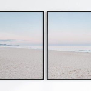 Muted Beach Set of 2 Prints, Coastal Wall Art, Beach House Decor ...