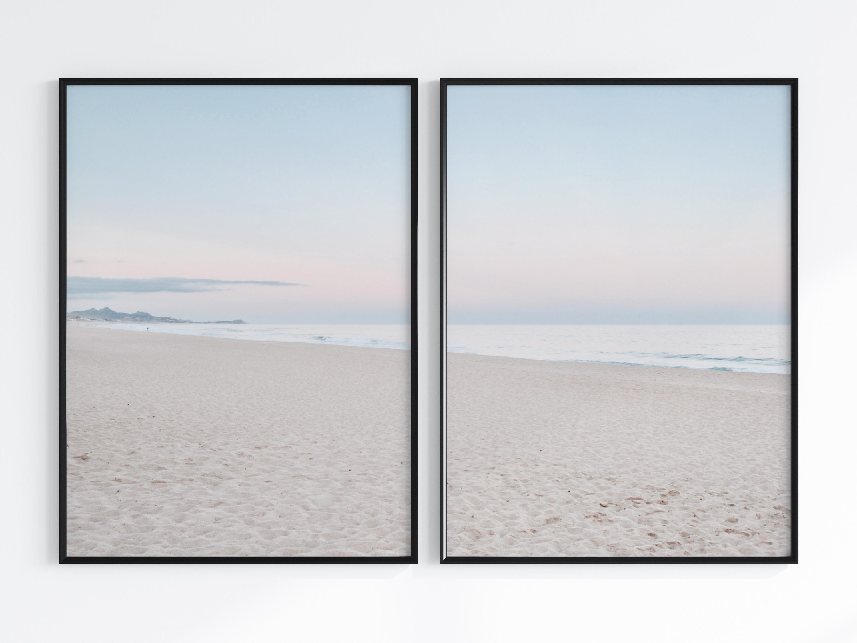 Muted Beach Set of 2 Prints, Coastal Wall Art, Beach House Decor ...