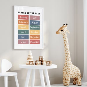Months of the Year Printable, Educational Wall Art, Homeschool ...