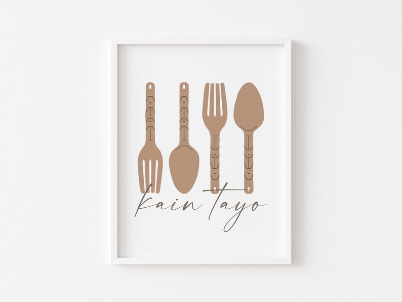 Kain Tayo Poster, Filipino Kitchen Decor, Pinoy Print, Tagalog Let's ...