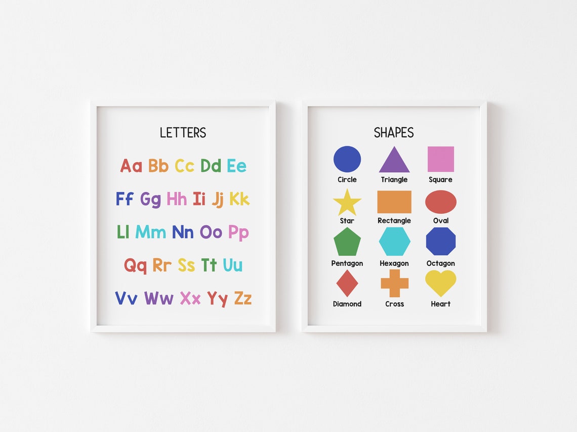Set of 9 Educational Wall Art, Kindergarten Classroom Prints ...