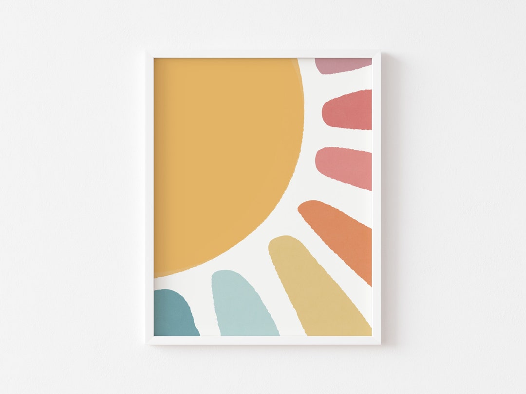 Boho Sun Poster, Sun Wall Art, Gender Neutral Nursery Decor, Sunshine ...