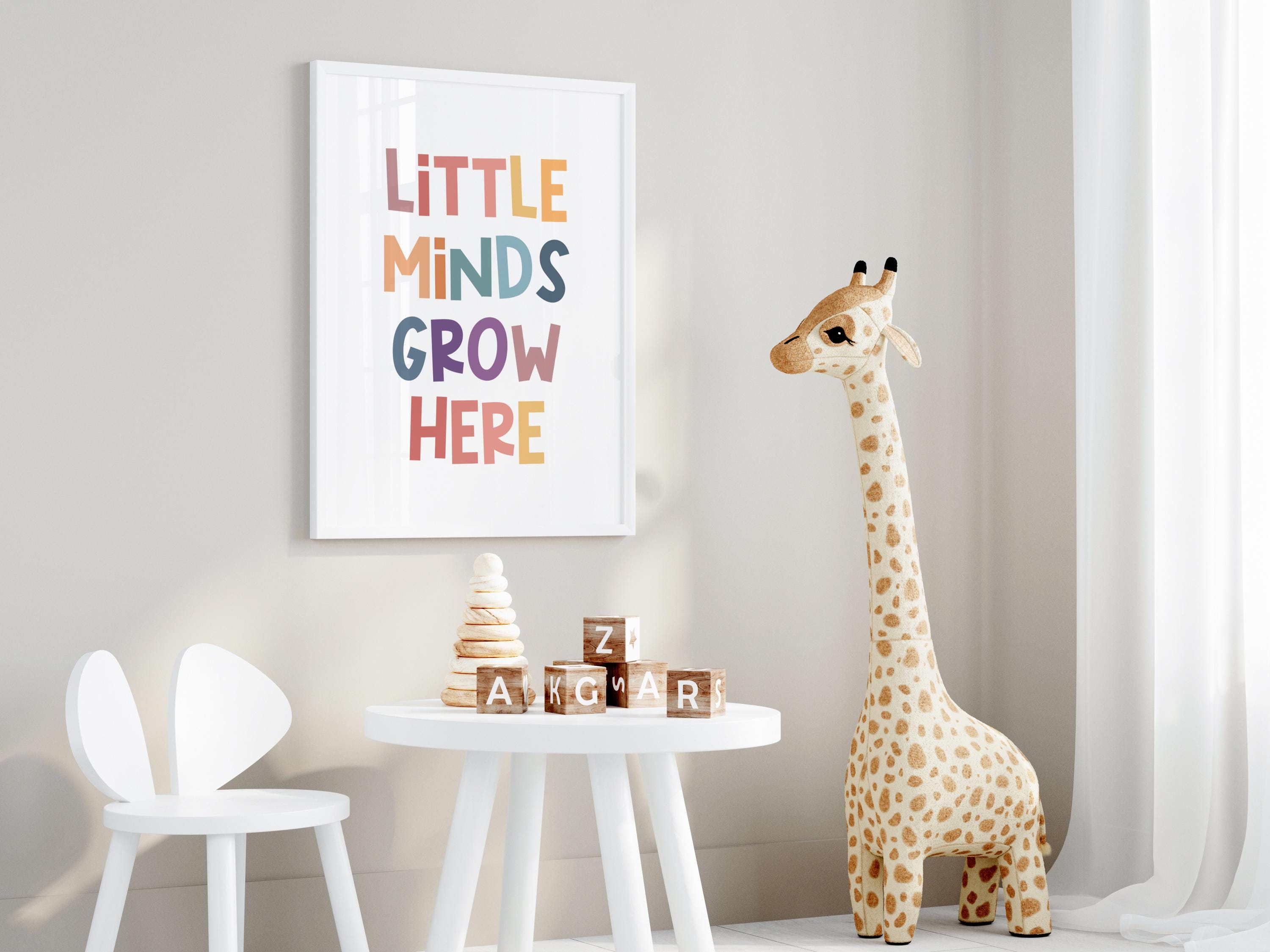 Little Minds Grow Here Print, Positive School Poster, Boho Rainbow ...