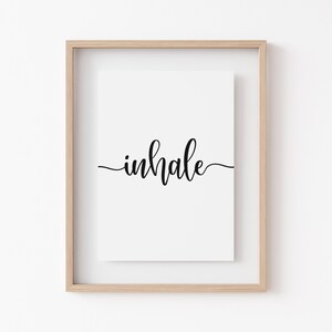 Inhale Exhale Print, Yoga Poster, Set of 2 Prints, Pilates Poster, Yoga ...