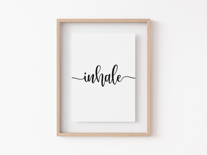 Inhale Exhale Print, Yoga Poster, Set of 2 Prints, Pilates Poster, Yoga ...