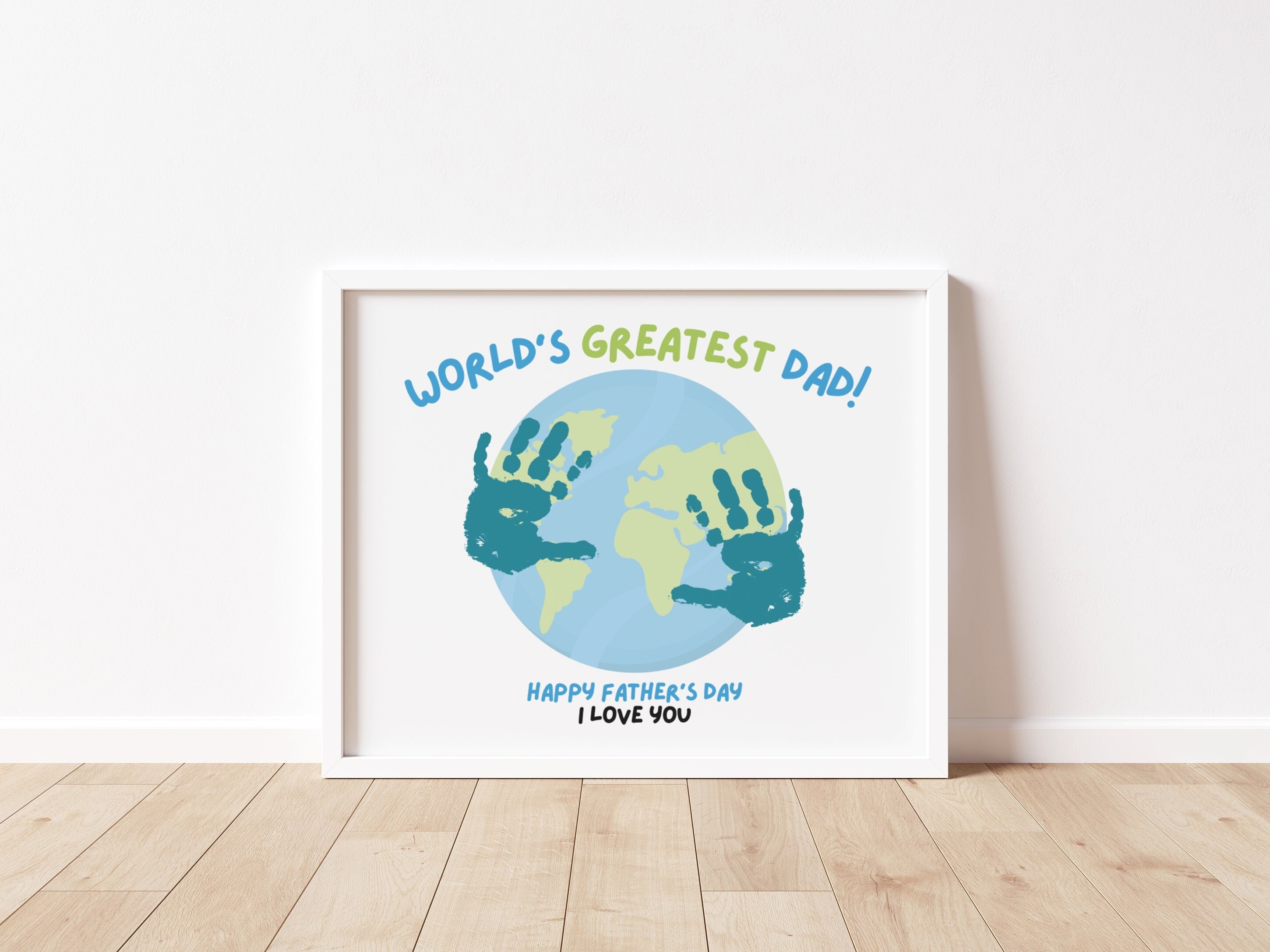Father's Day Handprint Art, World's Greatest Dad, Gift for Dad ...