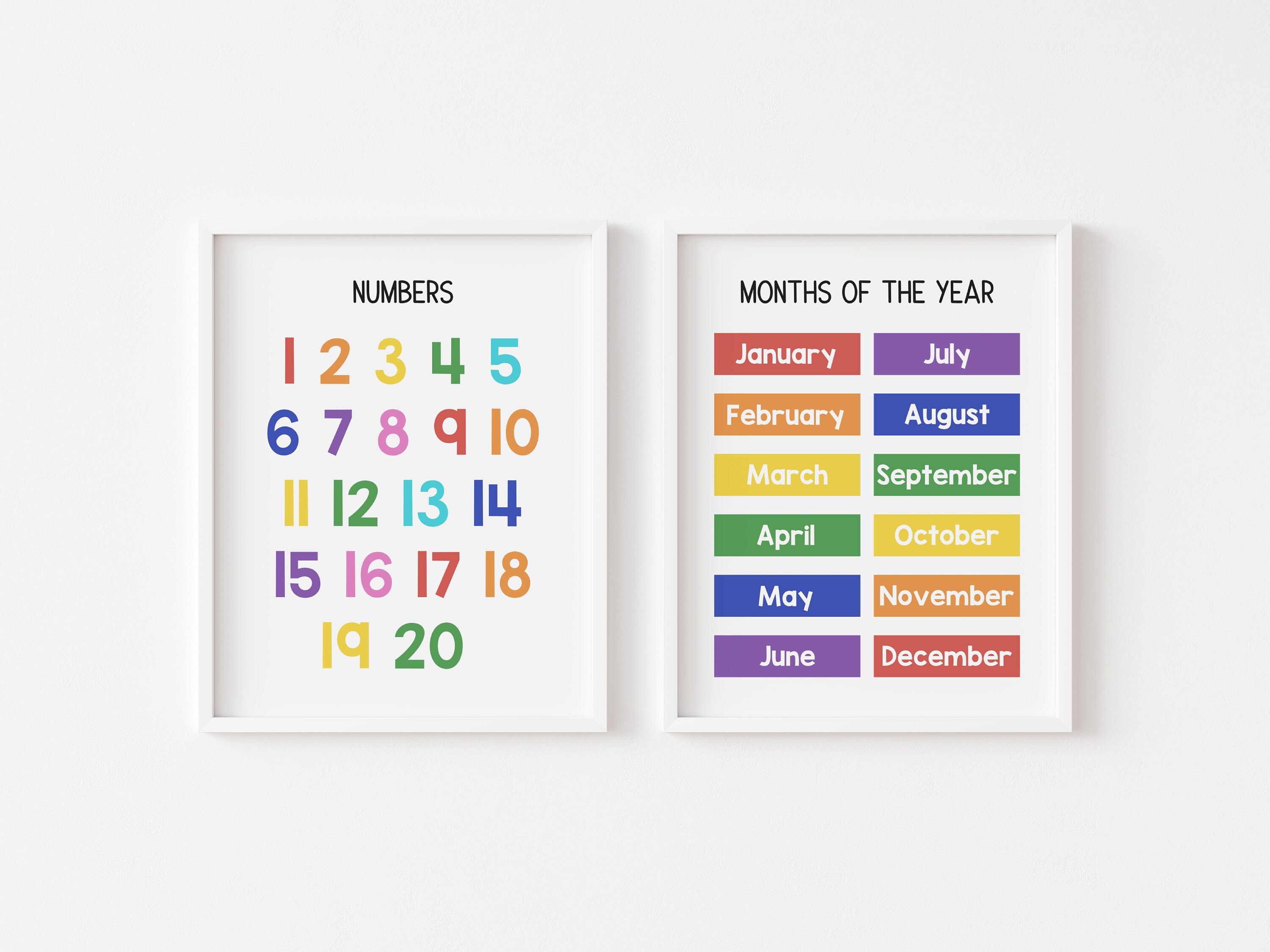 Set of 9 Educational Wall Art, Kindergarten Classroom Prints ...