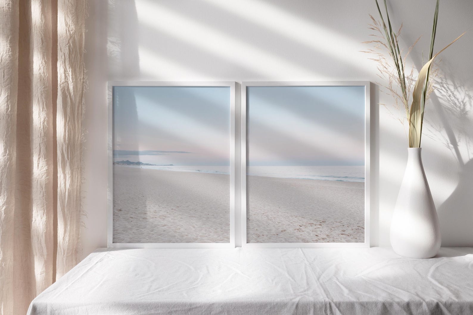 Muted Beach Set of 2 Prints, Coastal Wall Art, Beach House Decor ...