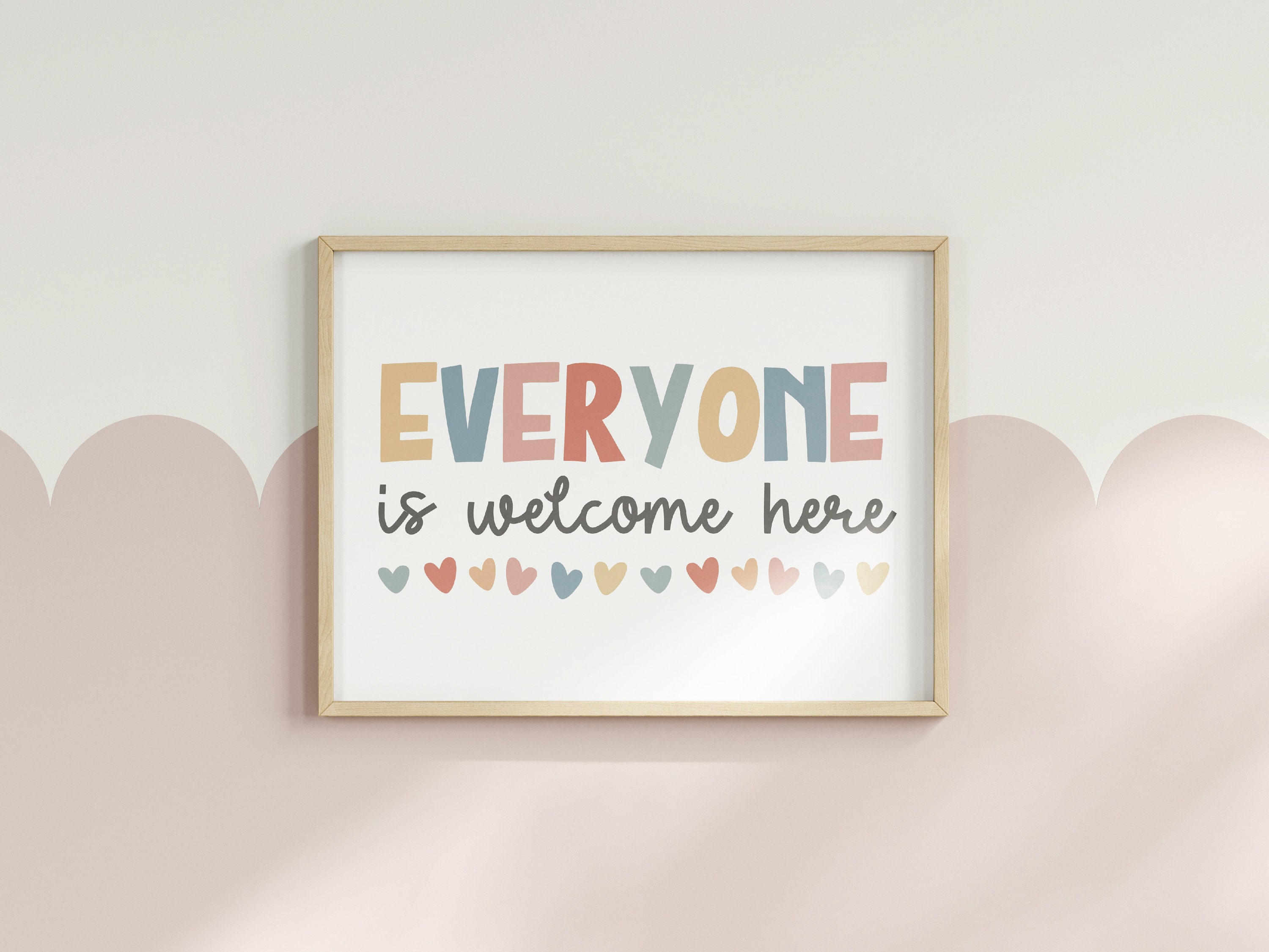 Everyone is Welcome Here, Printable School Sign, Therapy Office Decor ...