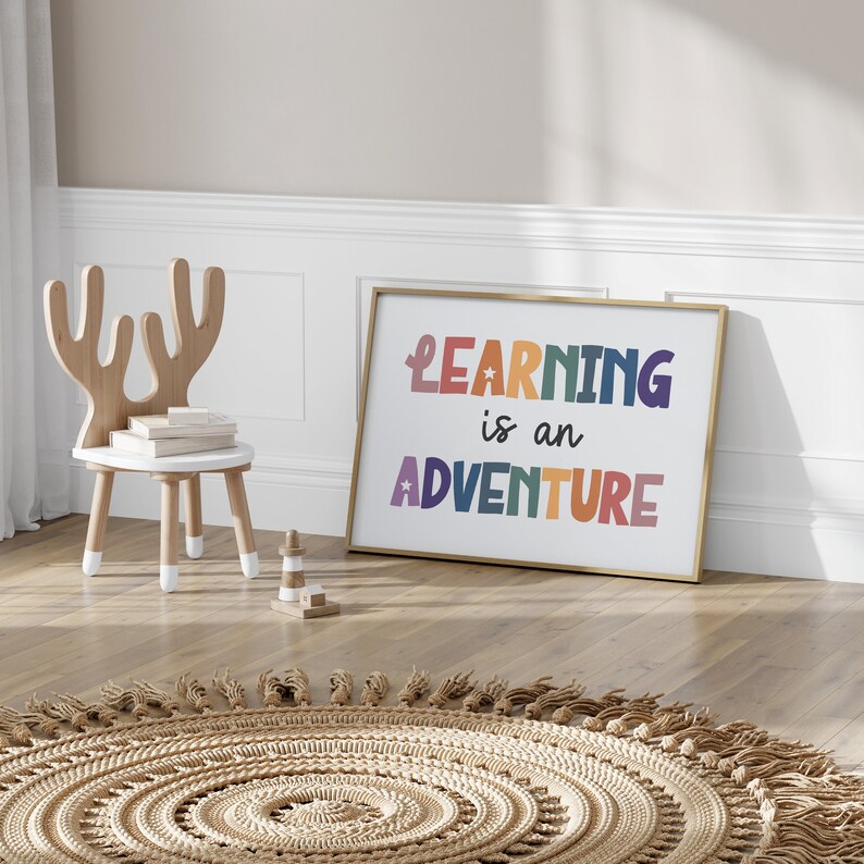 Learning is an Adventure, Colorful Classroom Art, Motivational Kids ...