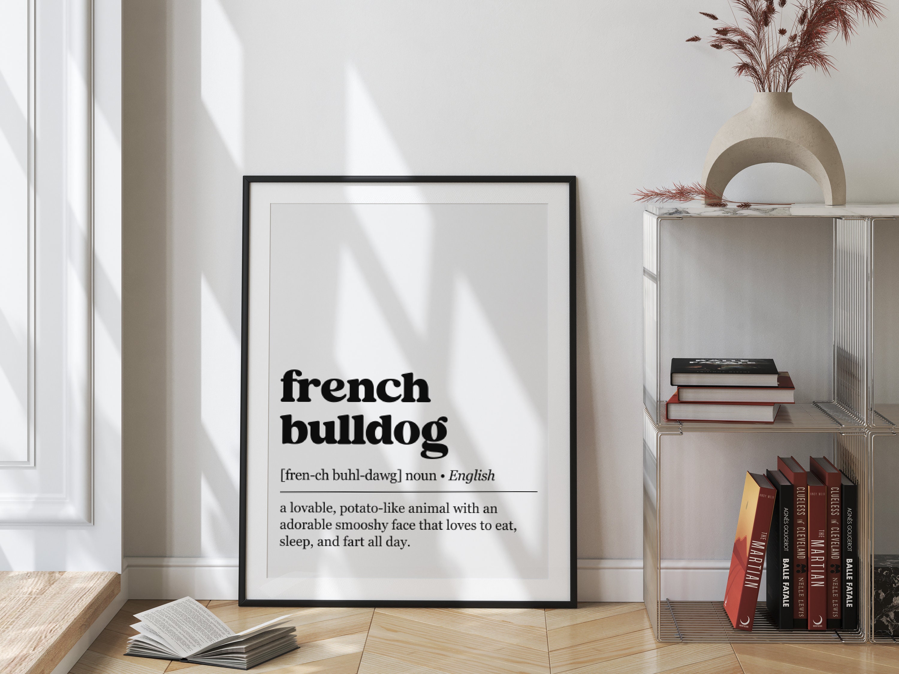 French Bulldog Definition Print, Funny Dog Poster, Frenchie Printable ...
