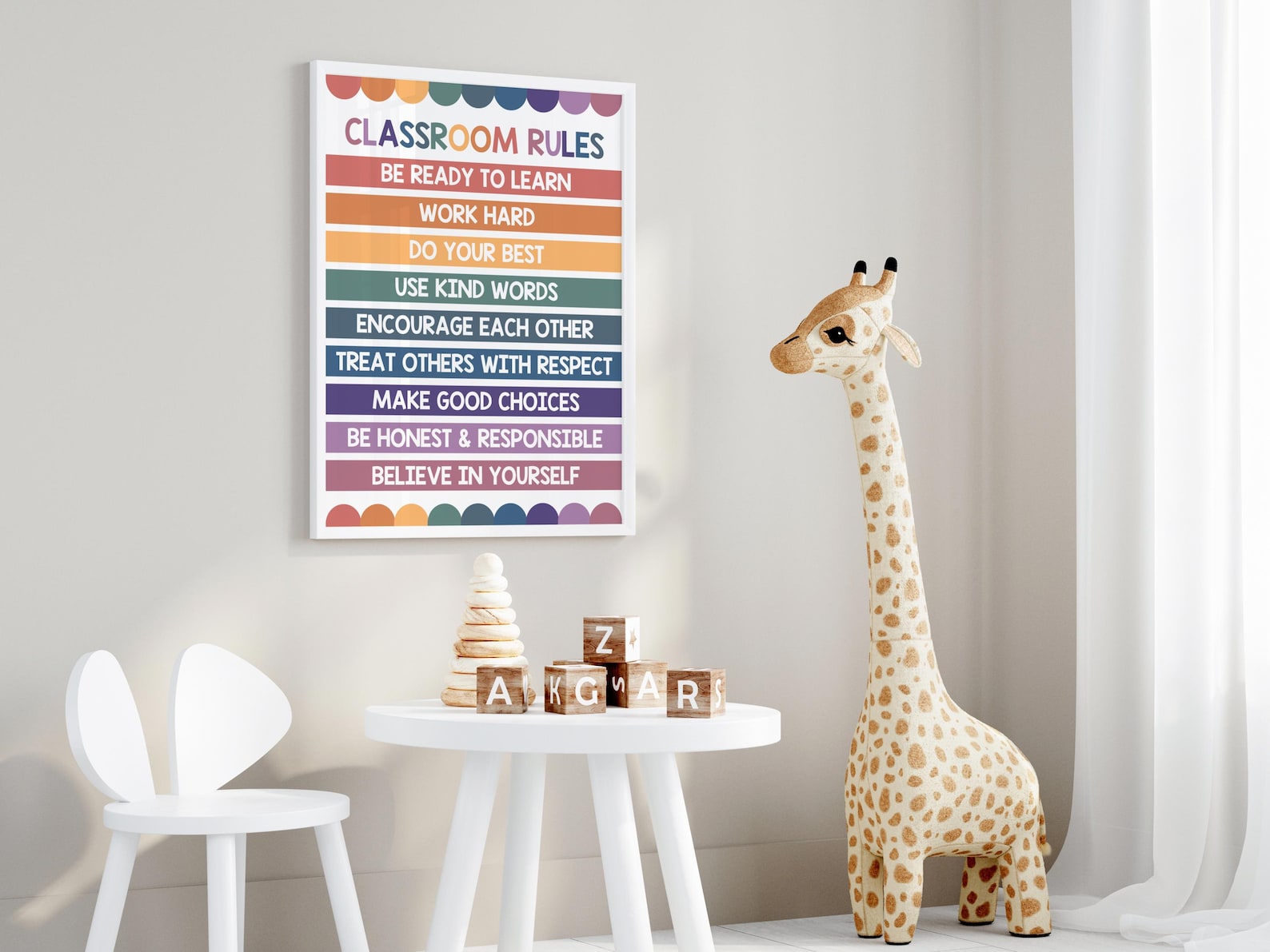 Colorful Classroom Rules Poster, Class Rules Sign, Montessori Classroom ...