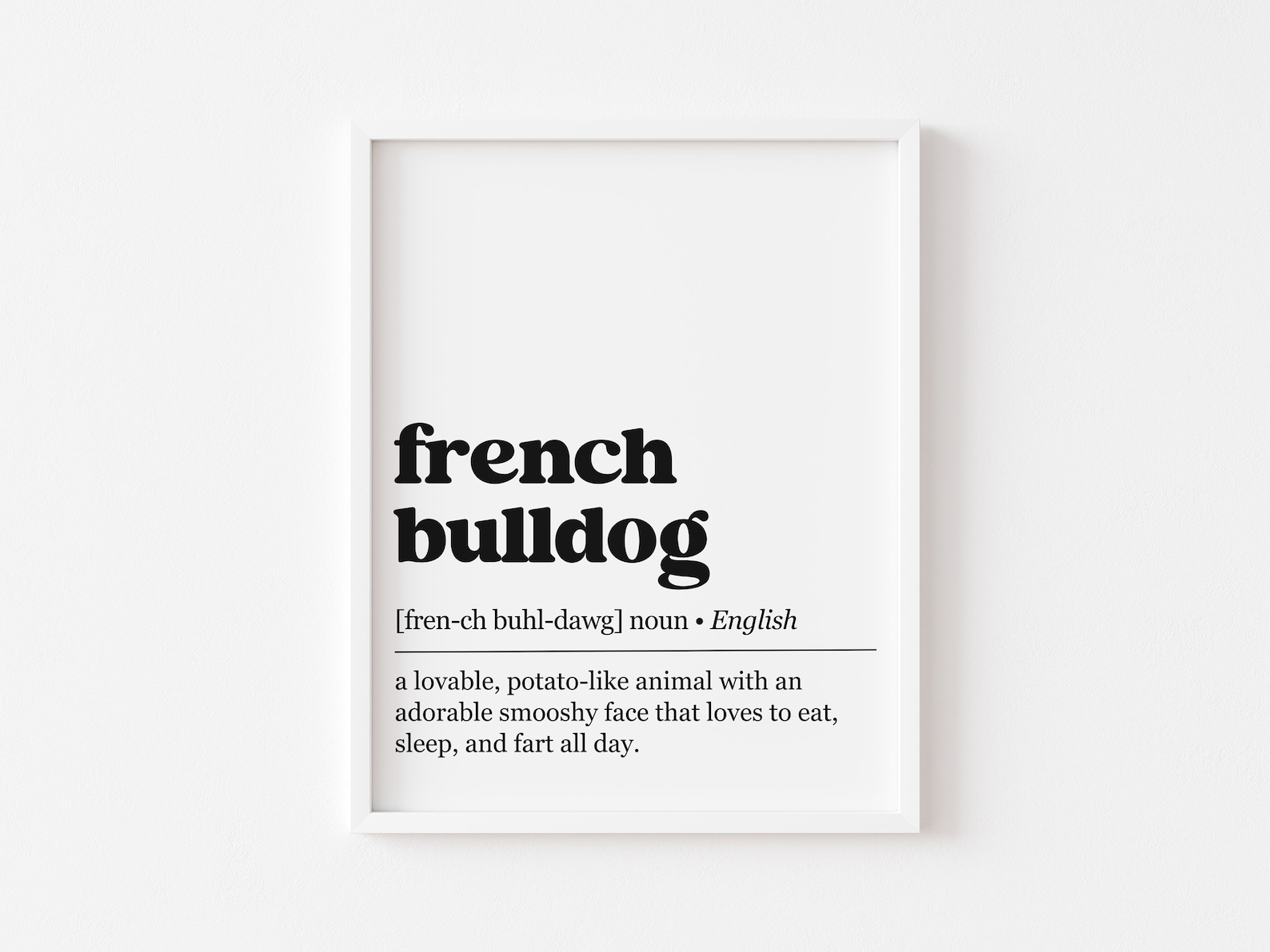 French Bulldog Definition Print, Funny Dog Poster, Frenchie Printable ...