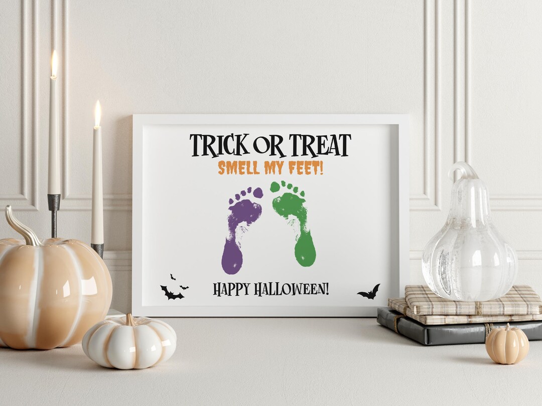 Halloween Handprint Art, Happy Halloween Footprint Craft, Trick or ...