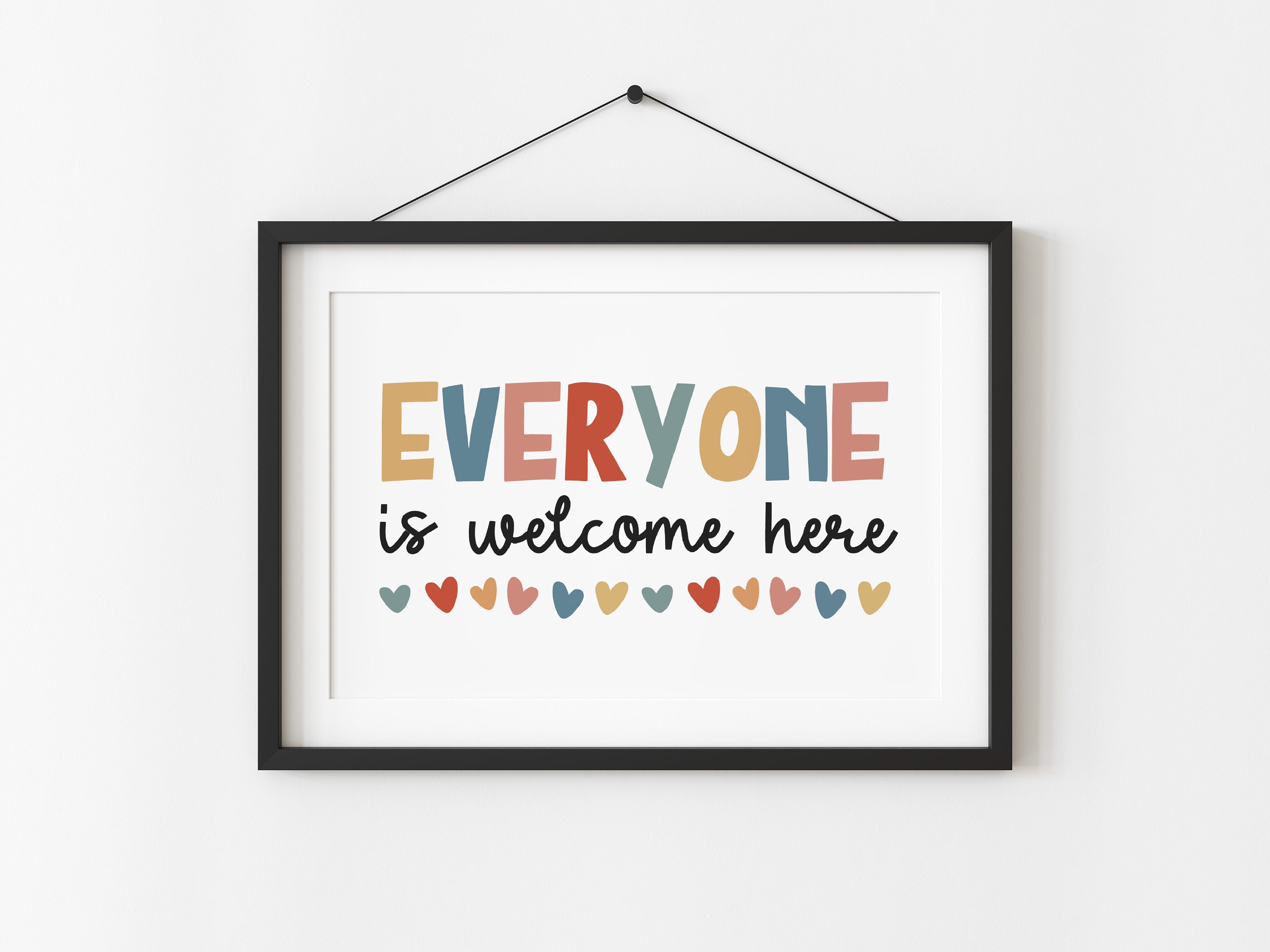 Everyone is Welcome Here, Printable School Sign, Therapy Office Decor ...
