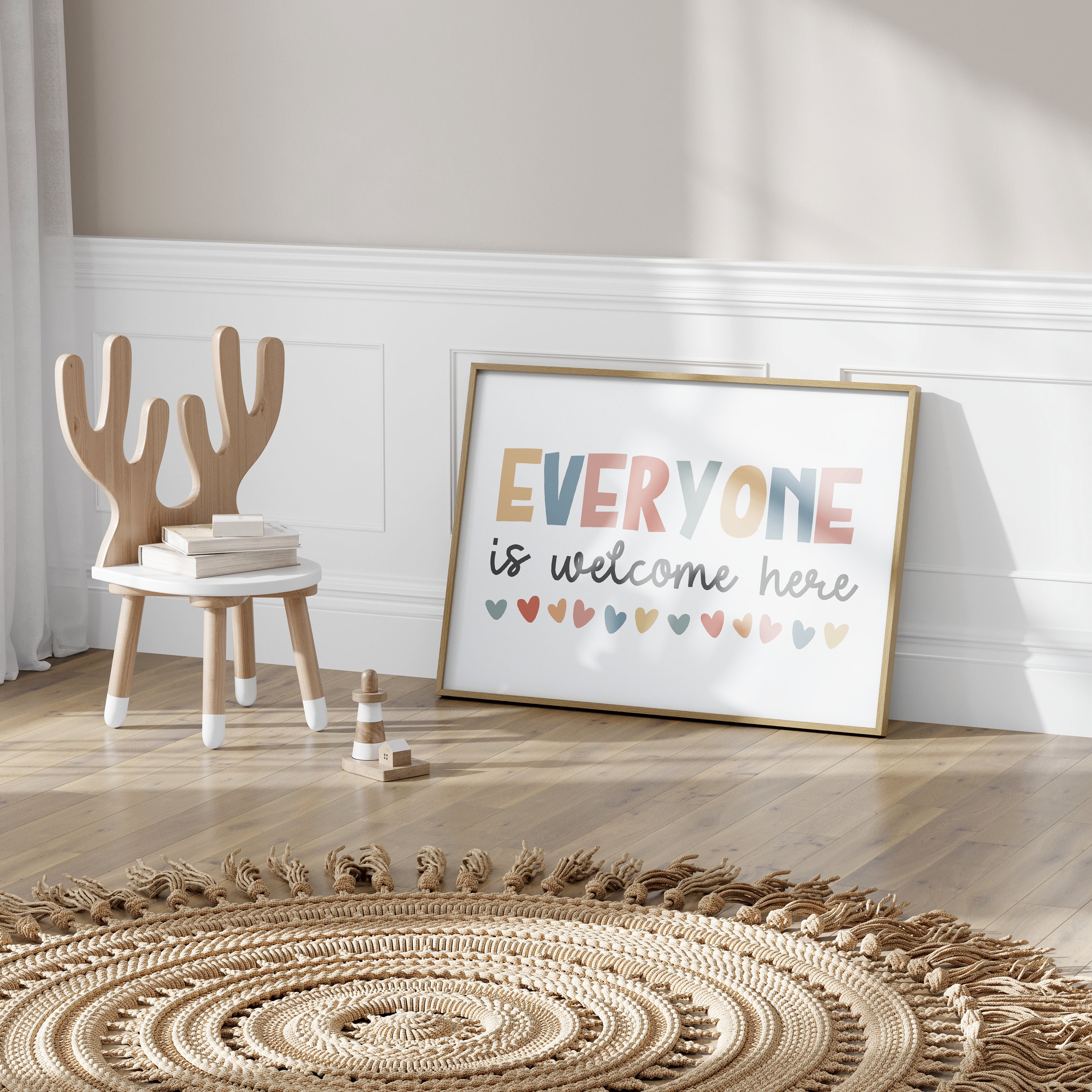 Everyone is Welcome Here, Printable School Sign, Therapy Office Decor ...