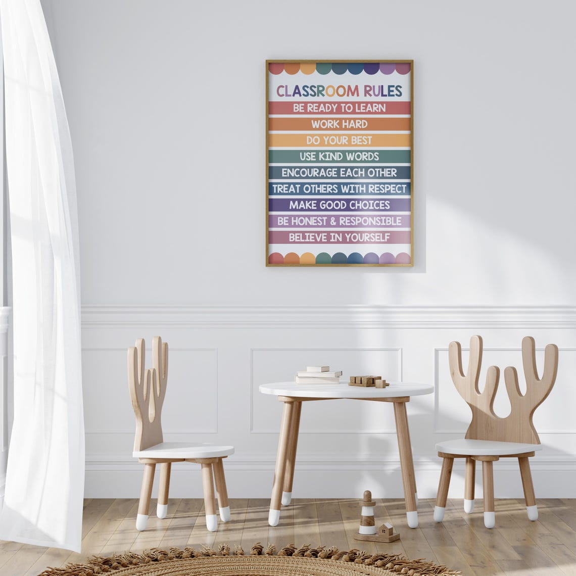 Colorful Classroom Rules Poster, Class Rules Sign, Montessori Classroom ...