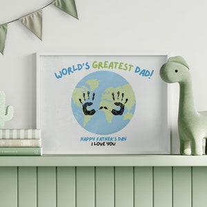 Father's Day Handprint Art, World's Greatest Dad, Gift for Dad ...