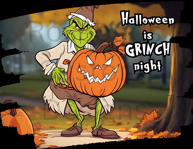 Grinch Pumpkin Sublimation, Halloween Grinch, Halloween Night ...