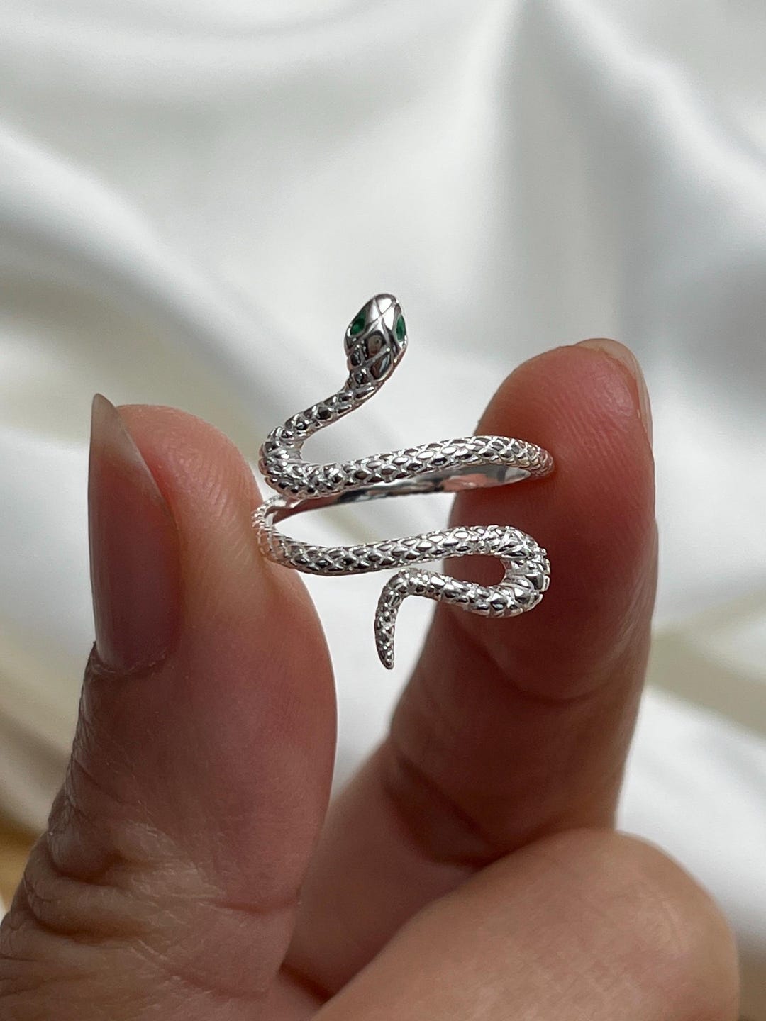 Snake Ring Women • 925 Sterling Silver Snake Ring • Adjustable Snake ...