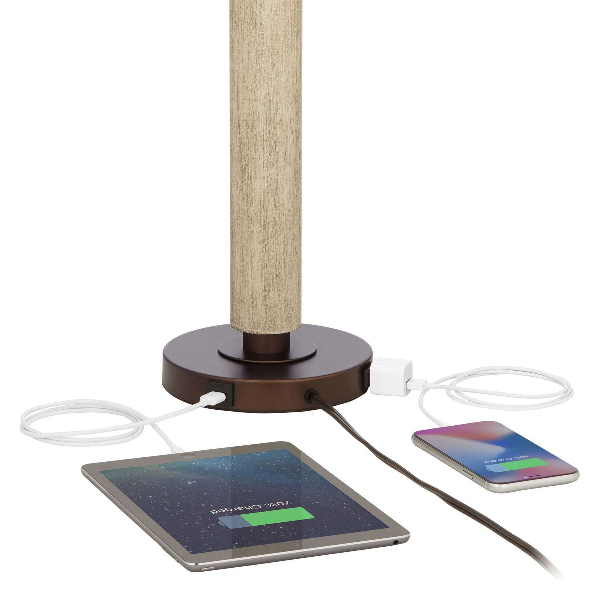 Neoclassical Table Lamp Whitewashed Column With USB Charging - Etsy
