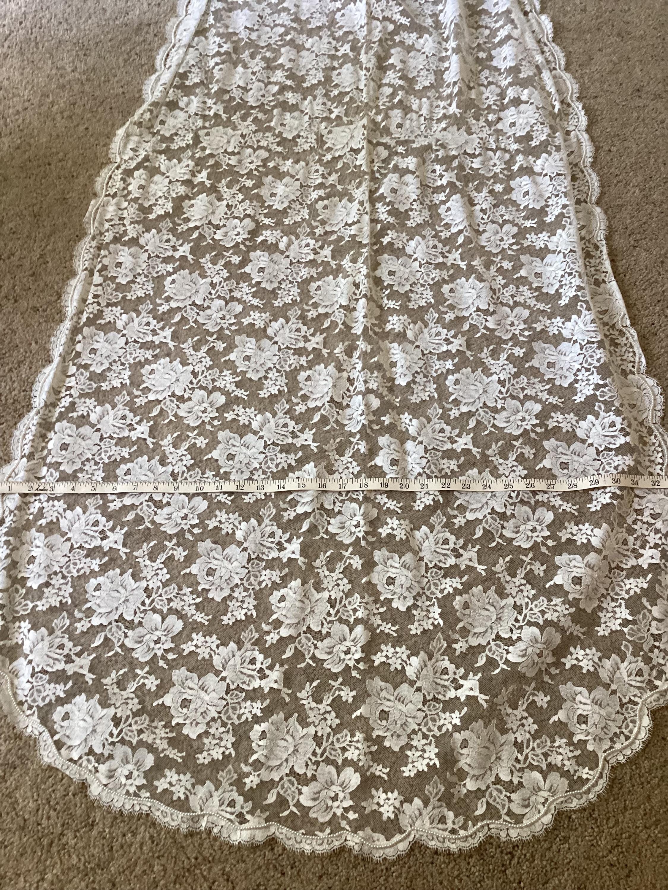 Vintage Pearl-edged Detachable Lace Train or Use as Lace Fabric - Etsy