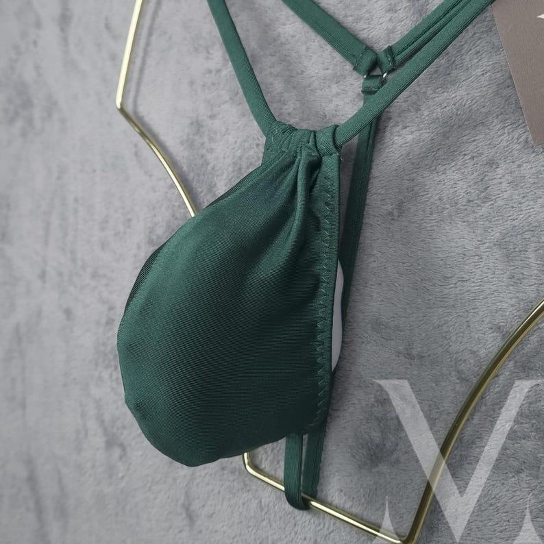 Handmade Green Adjustable Pouch G-string: Men's Underwear Swimwear - Etsy