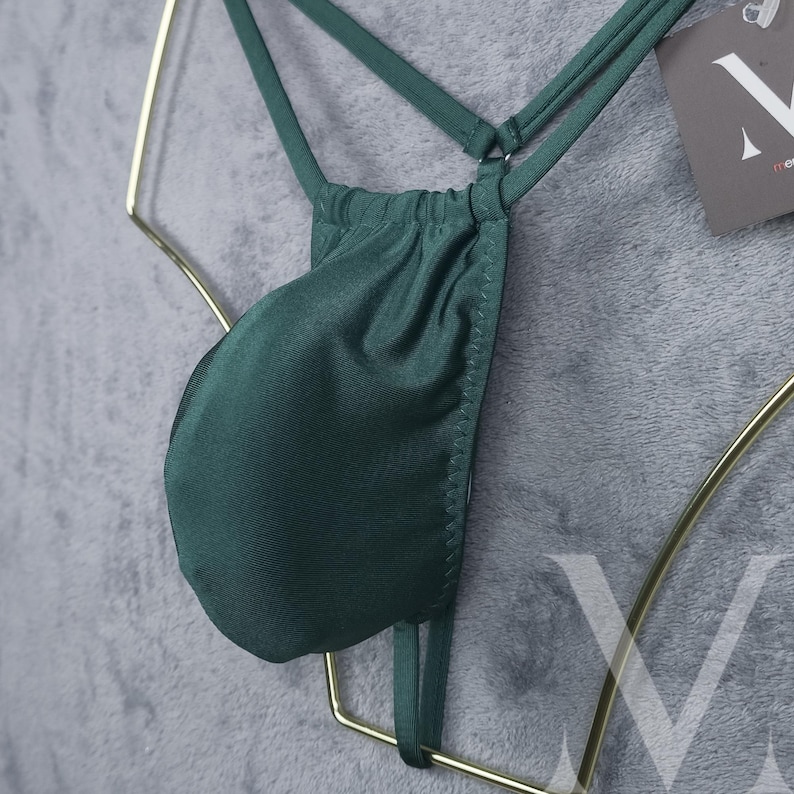 Handmade Green Adjustable Pouch G-string: Men's Underwear Swimwear - Etsy