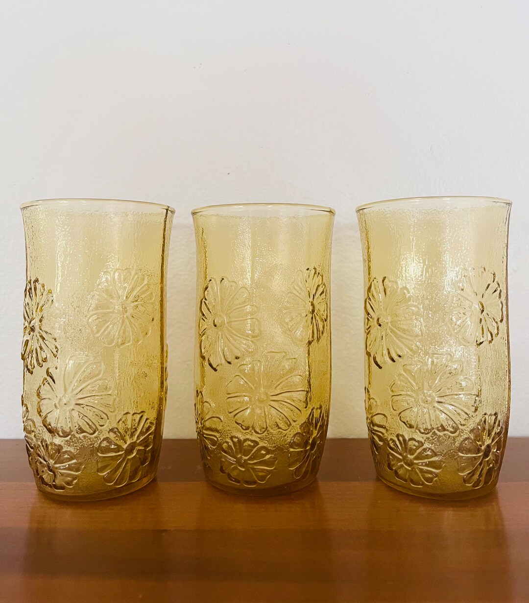 1960's Floral Pattern Drinking Glasses 3 - Etsy