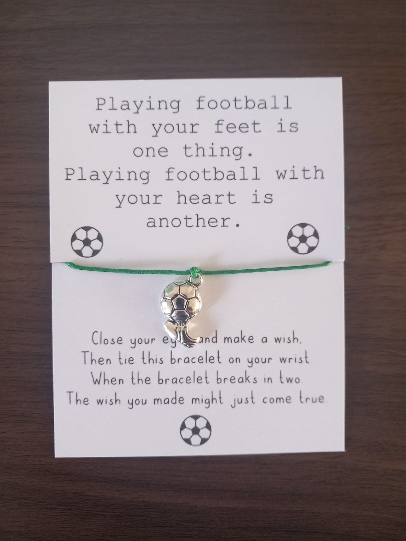Personalised Football Wish Bracelet With Initial Charm, Great Football ...
