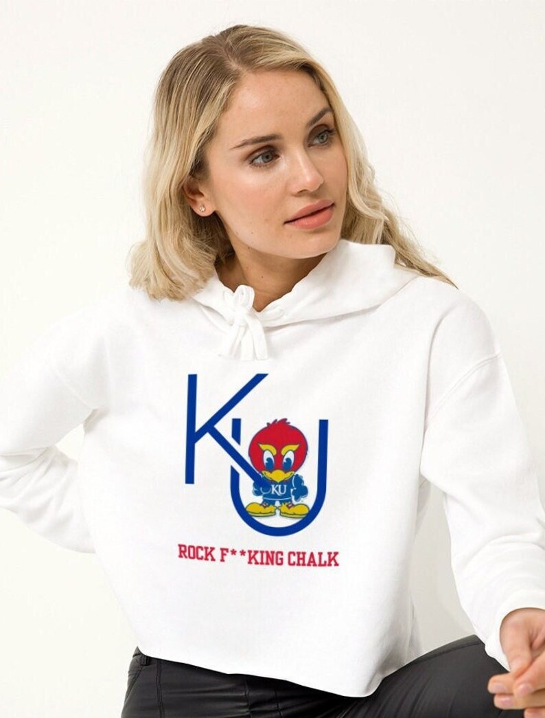 KU Jayhawks Rock Fking Chalk Women's Crop Hoodie - Etsy