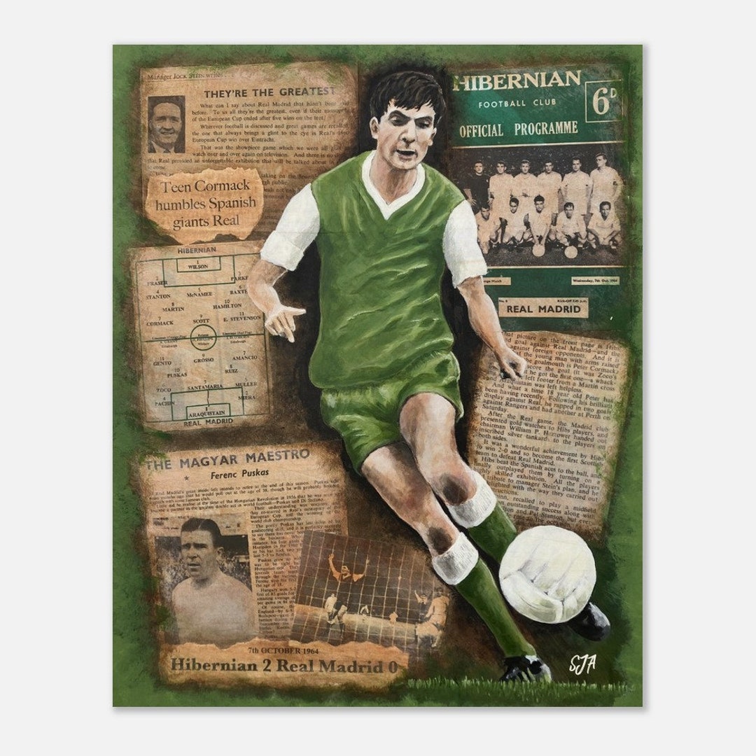 Hibs V Real Madrid '64 Wood Print Feat. Peter Cormack - Etsy UK