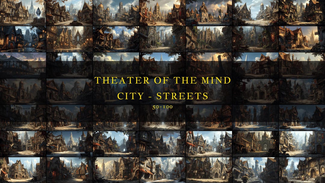 Theater of the Mind - City Streets – 50+ Eye-level 4K+ Scene Backdrops ...