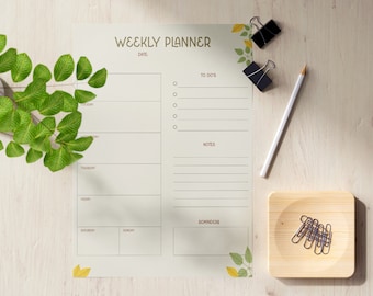Weekly Planner Printable, Instant Download, Fall Productivity Planner ...