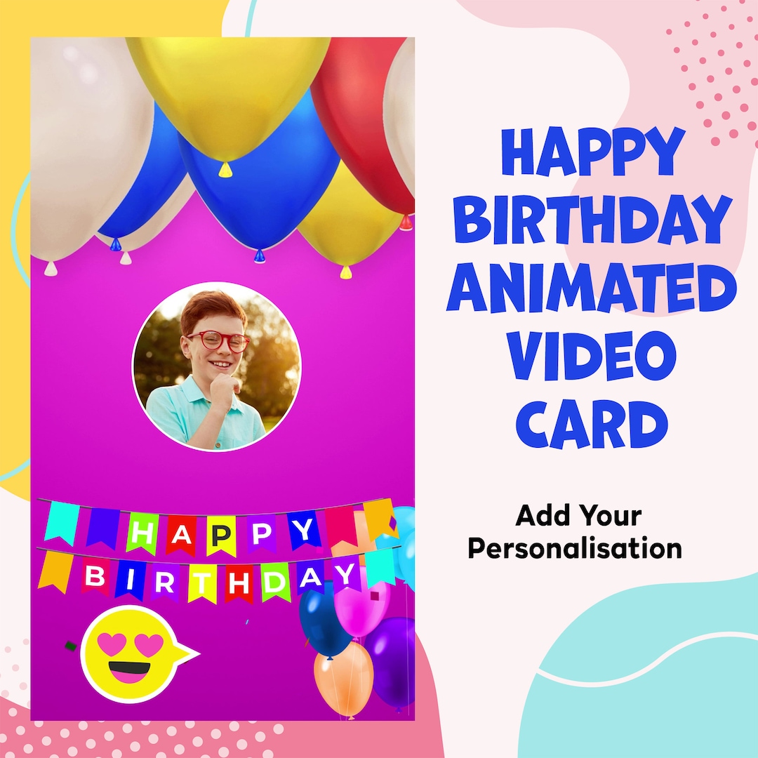 Happy Birthday Animated Video Card - Etsy