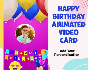 Happy Birthday Video Card, Animated Birthday Card, Birthday E-card ...