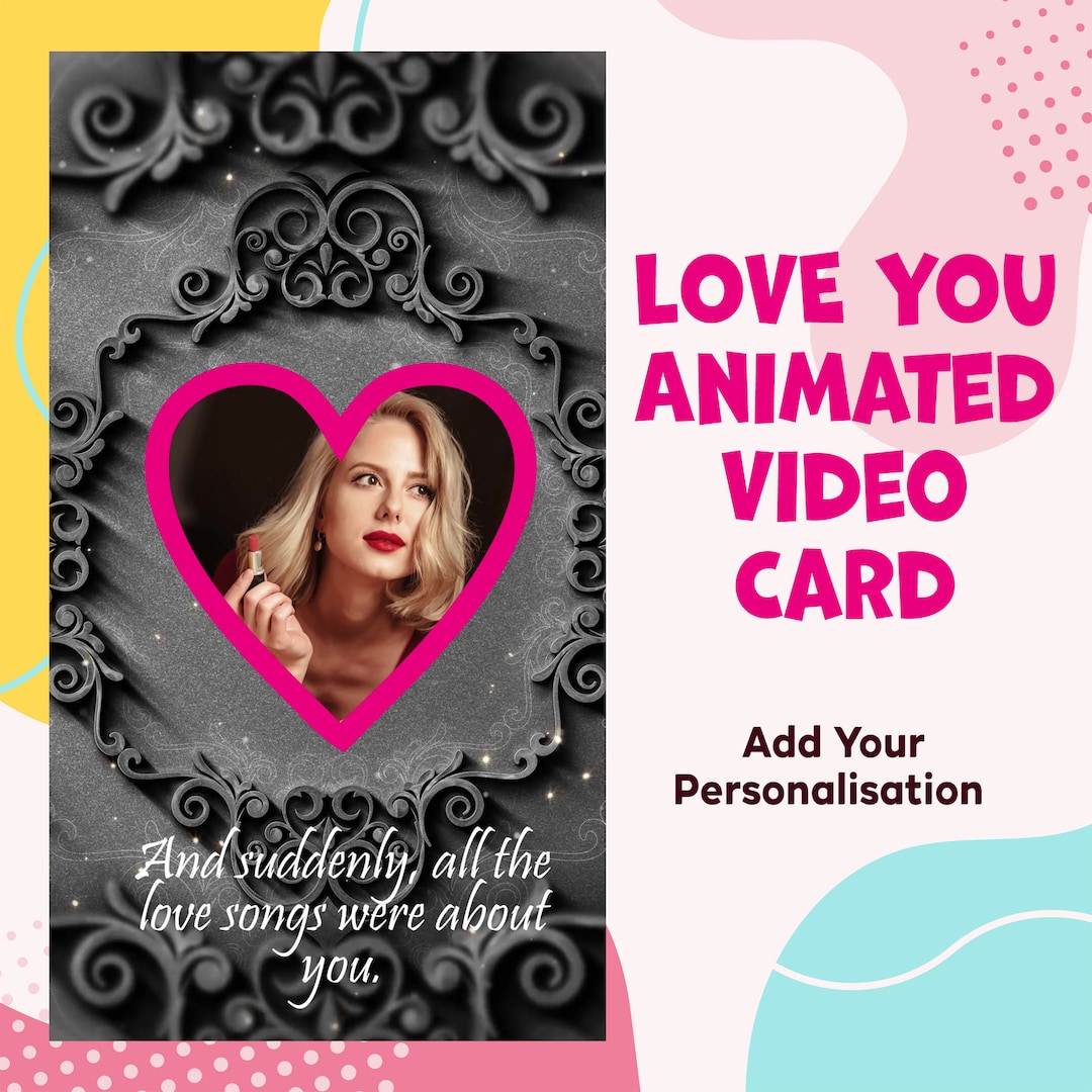 Personalisation Love You Animated Video Card Luxury Background - Etsy