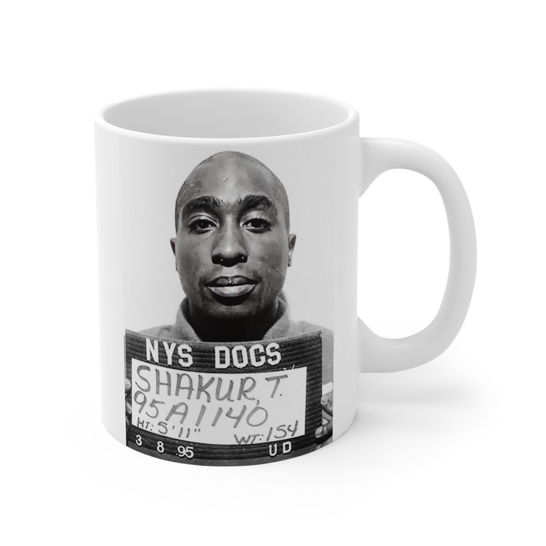 Tupac Shakur Mug 11oz, Official Mugshot Design, Unique Hip Hop Mug, Rap ...