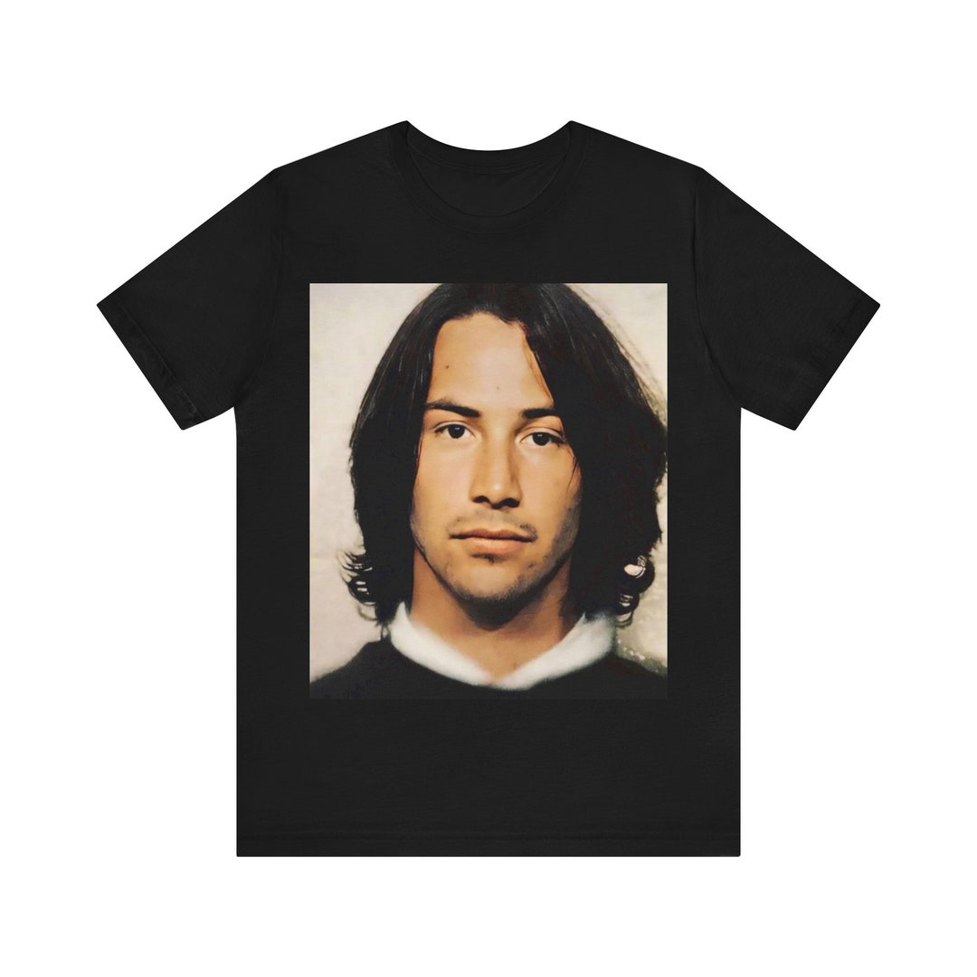 Keanu Reeves Mugshot Tee, Celebrity T-shirt, Short Sleeve Shirt, Unique ...