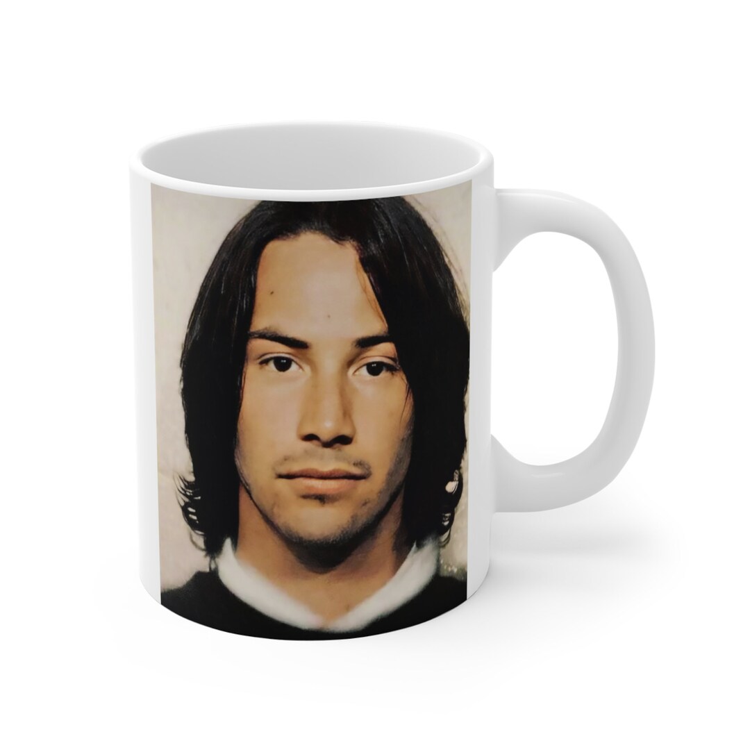 Keanu Reeves Mug 11oz, Celebrity Mugshot Gift, Unique Coffee Cup, Movie ...