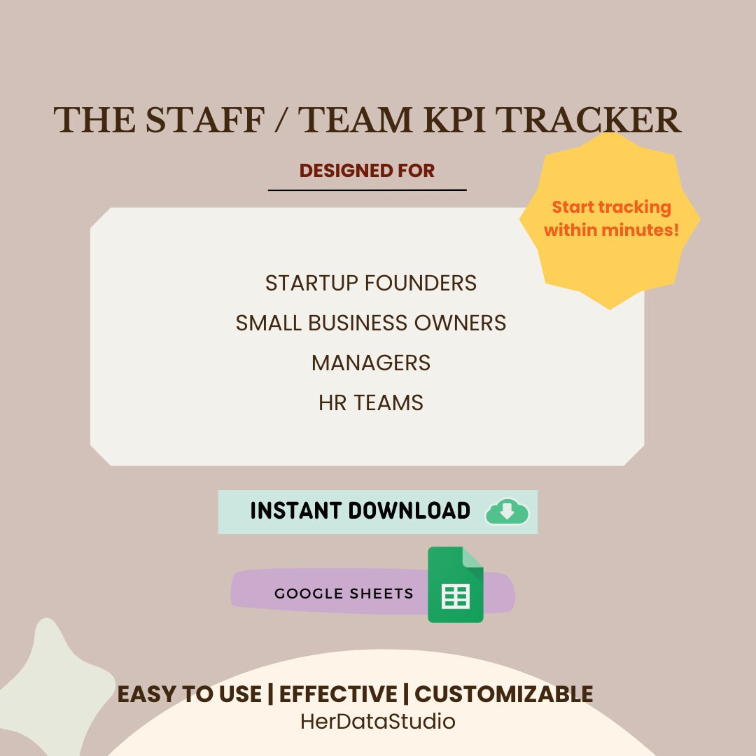 The Staff & Team KPI Tracker KPI Dashboard Report for Staff, Employee and Team KPI Performance ...