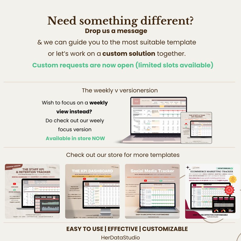 The Staff & Team KPI Tracker Monthly Version| KPI Dashboard Report for ...